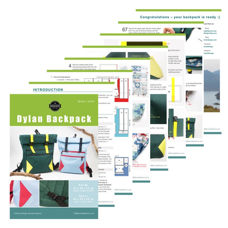 Dylan Backpack Sewing Pattern in 2 Sizes Courier Backpack - Etsy