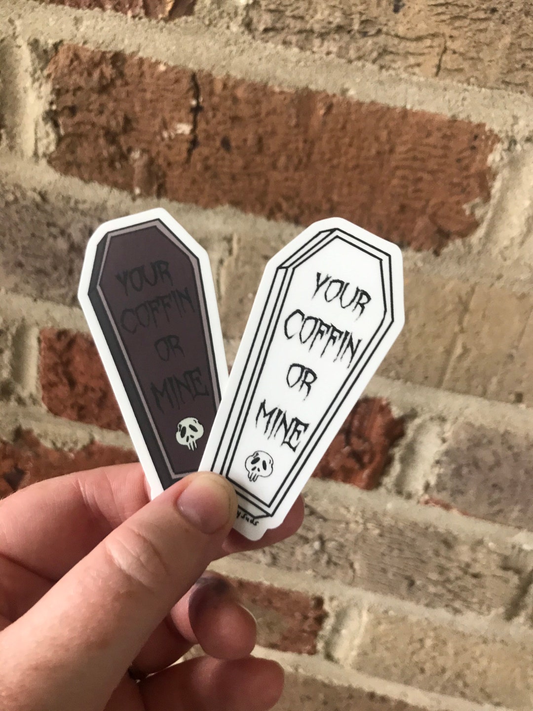 Your Coffin or Mine Sticker / Halloween Sticker / Coffin Sticker ...