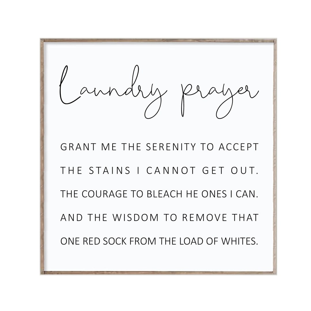 Handmade Laundry Prayer Wood Sign - Rustic Farmhouse Wall Decor ...