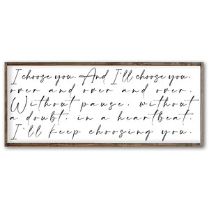 Handcrafted 'I Choose You' Wooden Sign - Rustic Home Decor, Farmhouse ...