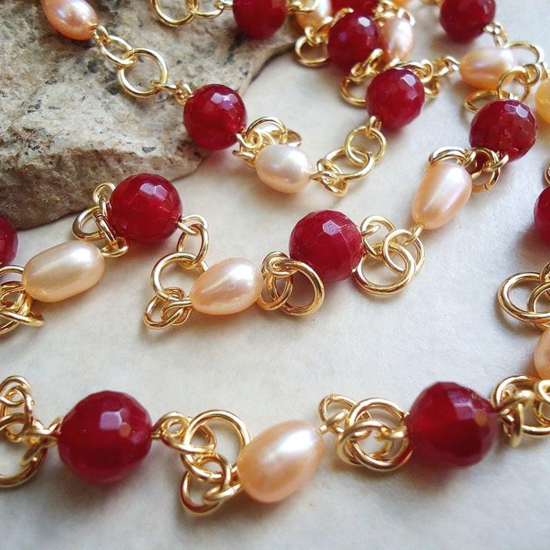 Red Statement Necklace - Etsy