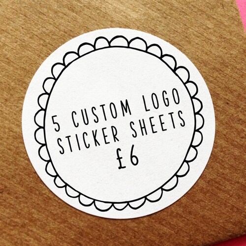 Custom Logo Sticker 5 Sticker Sheets Round Logo Stickers - Etsy