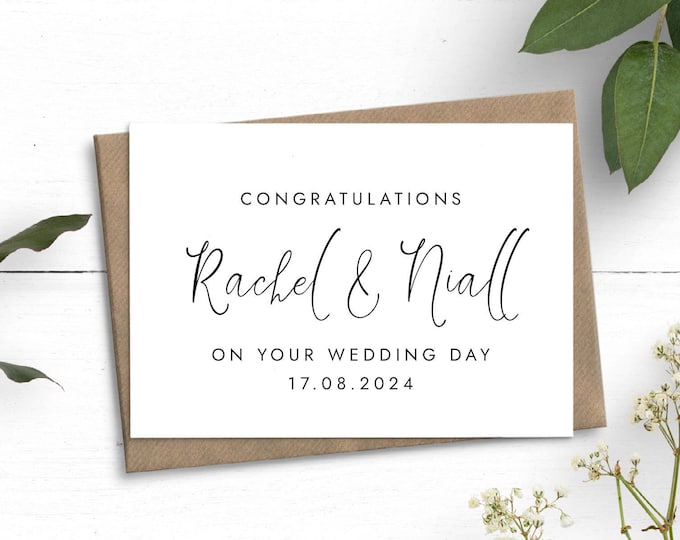 Congratulations on Your Wedding Day Calendar Design Card With Names Add ...