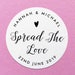 Spread the Love Sticker, Wedding Jam Sticker, Wedding Favour Stickers ...