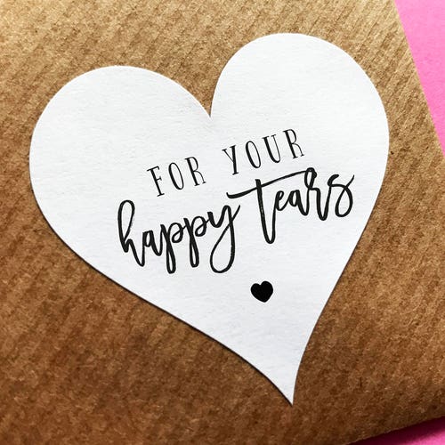 For Your Happy Tears Wedding Tissues Label Happy Tears | Etsy