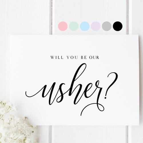 Will You Be Our Usher Card for Usher Usher Proposal Card | Etsy UK
