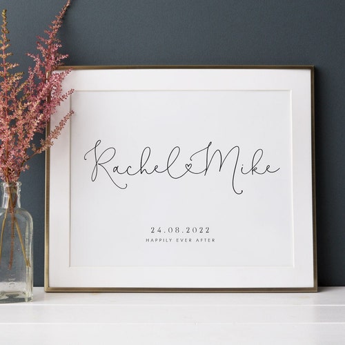 Personalised Print Custom Couple Names and Date Print - Etsy