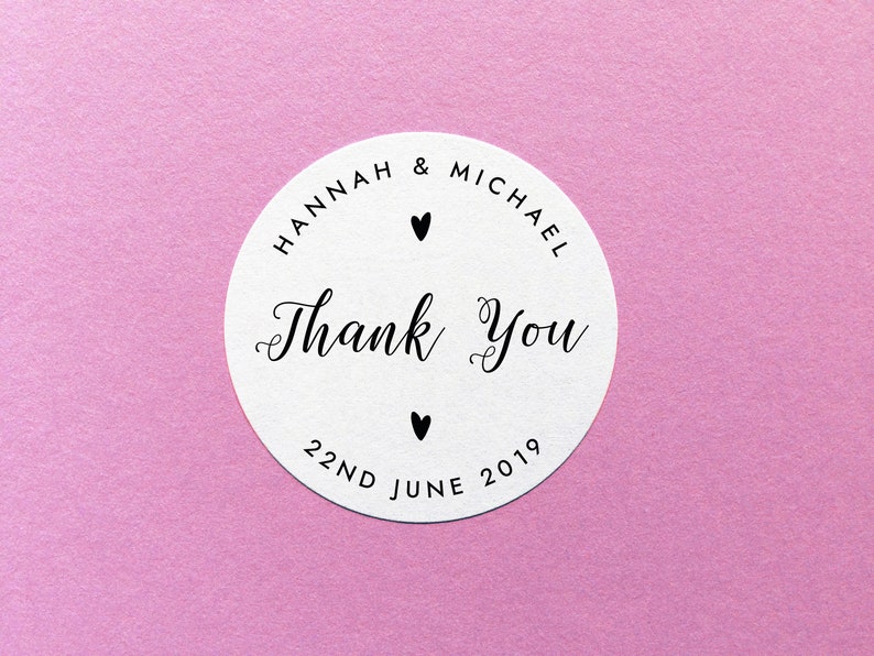 Personalised Thank You Stickers Wedding Thank You Labels Etsy