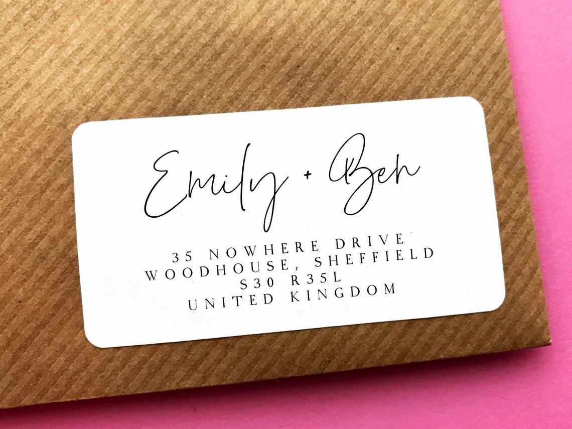 Address Label Script Address Sticker Personalised Return - Etsy UK