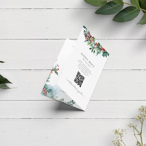 Printed Christmas Wedding Invitation, Folded December Wedding ...