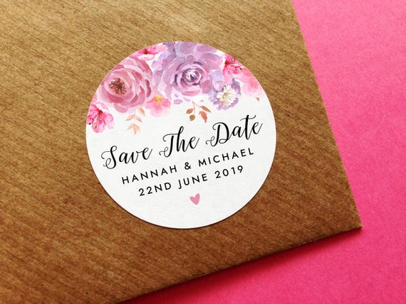 Pretty Save The Date Sticker Personalized Save The Date | Etsy