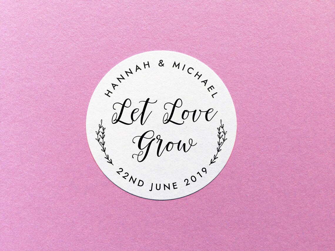 Custom Let Love Grow Stickers Simple Wedding Favour Label - Etsy