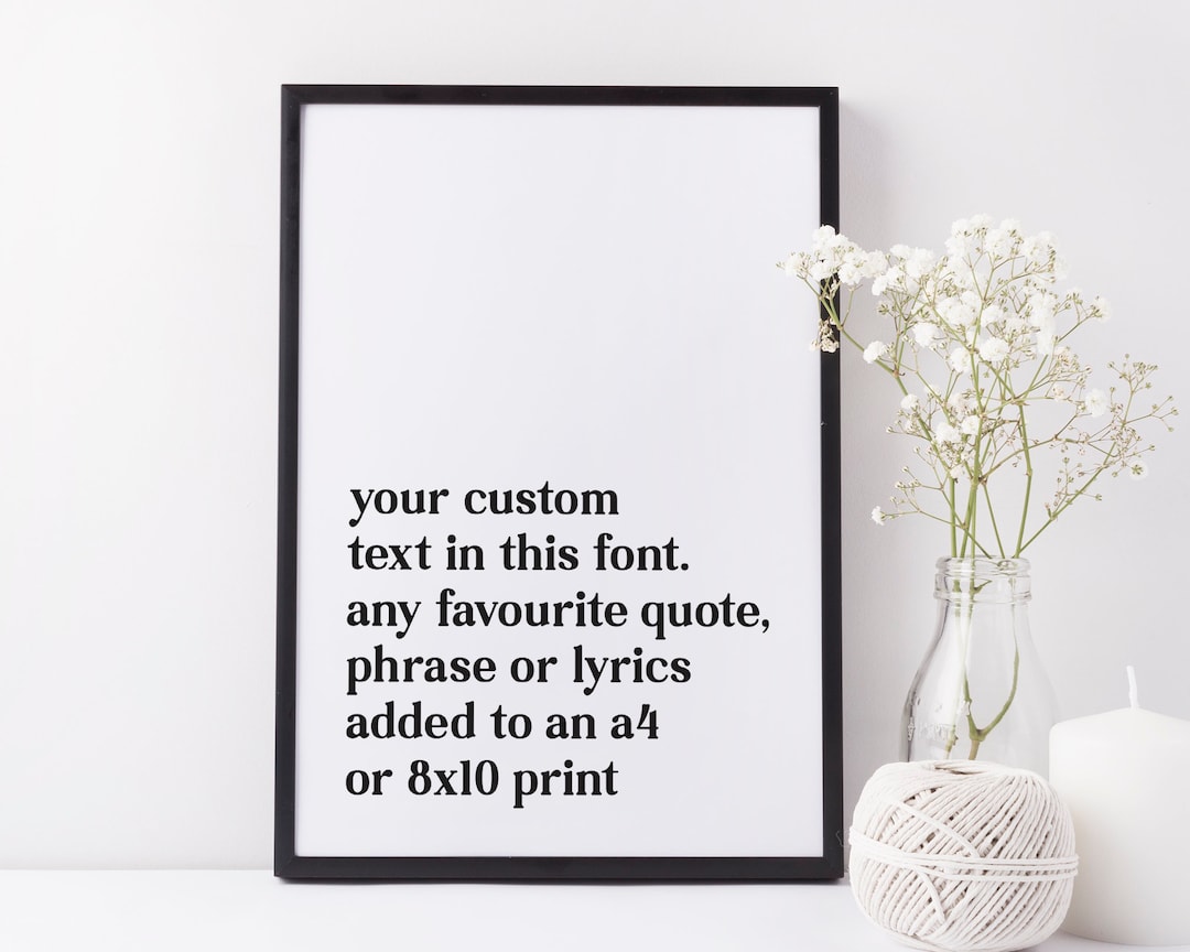 Custom Text Print Song Lyrics Print Custom Quote Print - Etsy