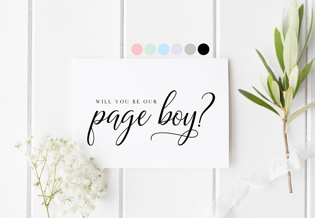 Will You Be Our Page Boy, Card for Page Boy, Page Boy Proposal Card ...