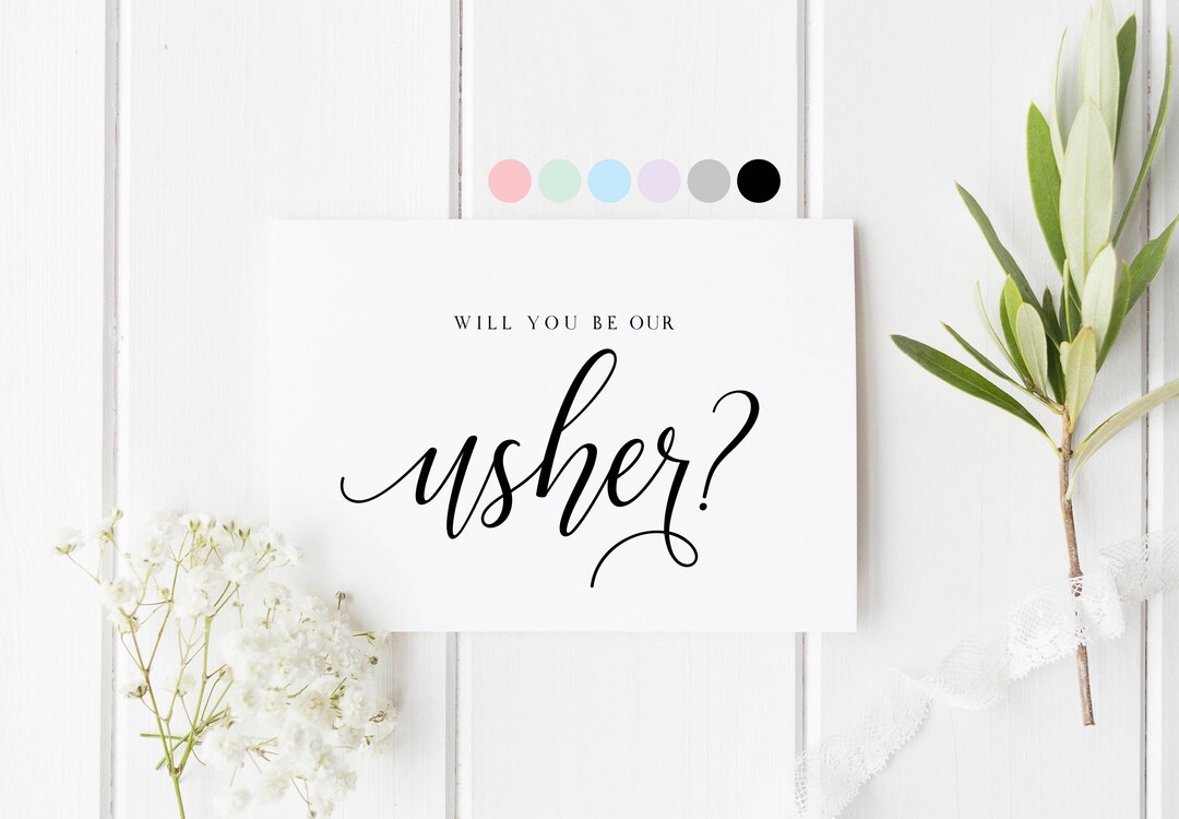 Will You Be Our Usher, Card for Usher, Usher Proposal Card, Usher ...