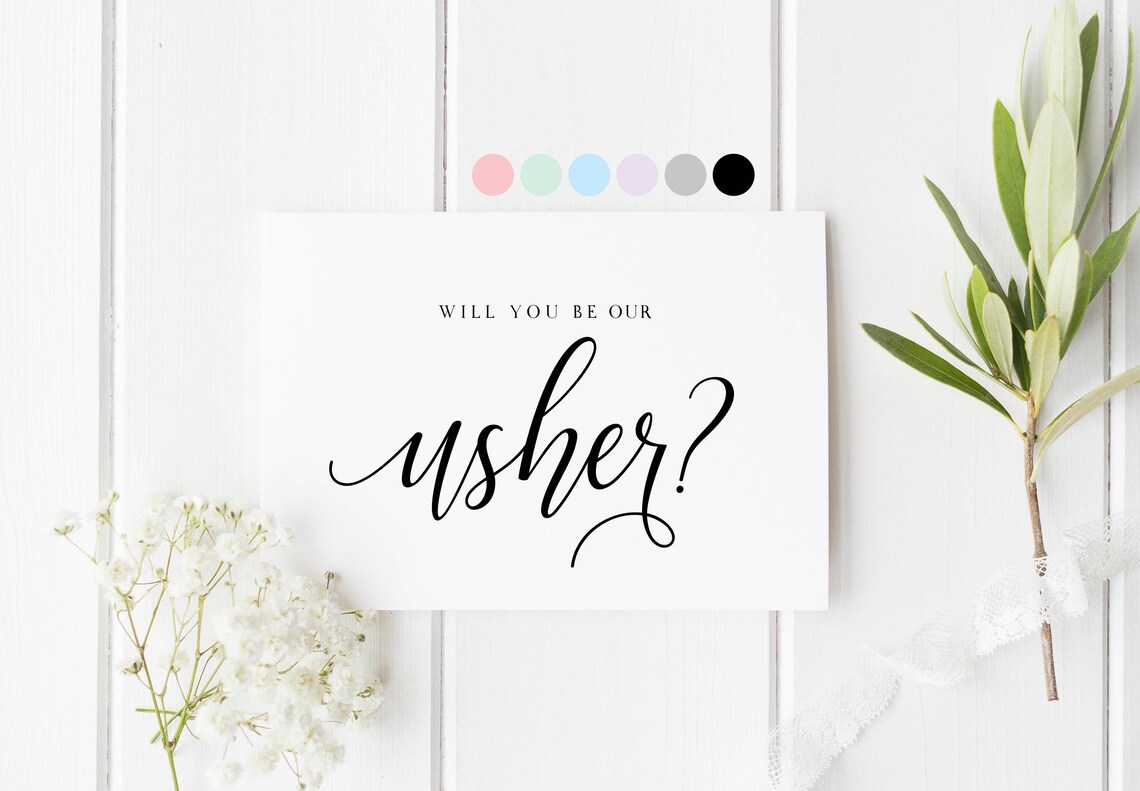 Will You Be Our Usher Card for Usher Usher Proposal Card | Etsy UK