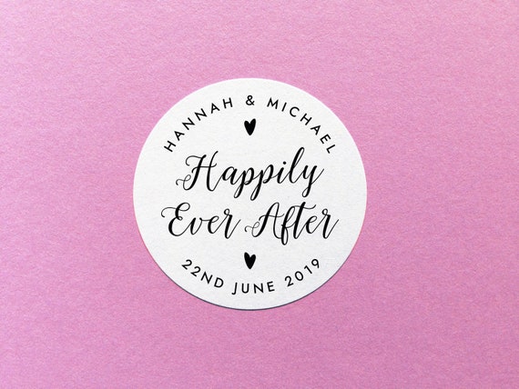 Wedding Favor Sticker Happily Ever After Stickers Thank You - Etsy