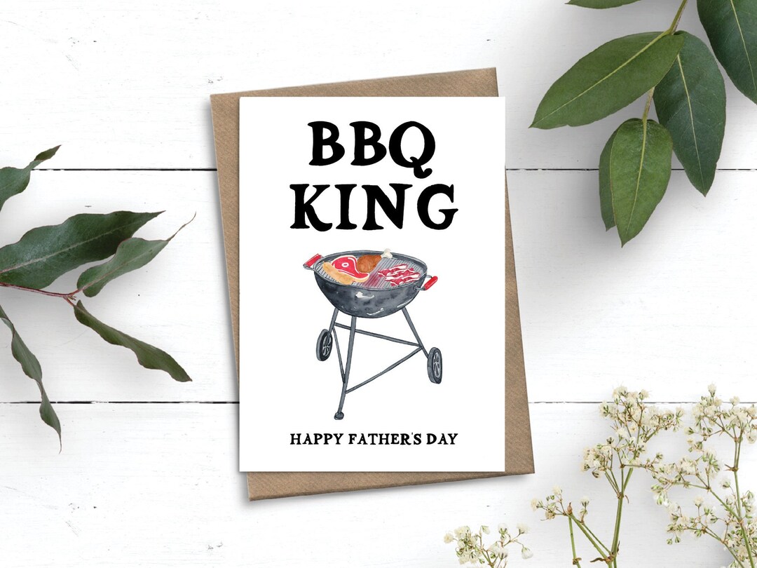 Father's Day Card, BBQ King Card, Funny Father's Day Card, Card for Dad ...