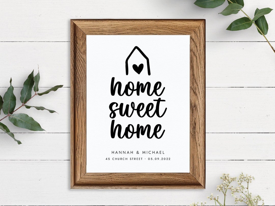 Personalised New Home Print, Custom Home Sweet Home Print, Family Home ...
