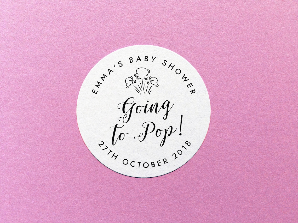 Going to Pop Stickers Baby Shower Stickers Popcorn Labels | Etsy