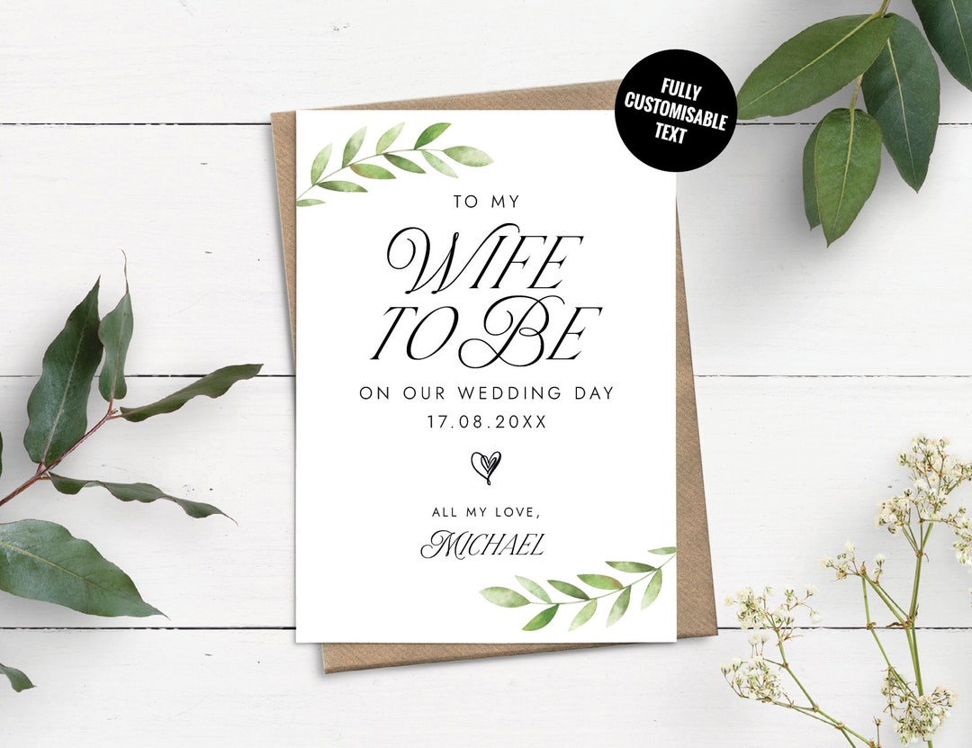 Card for Wife to Be, Wedding Day Card for Wife, Card to Bride on ...