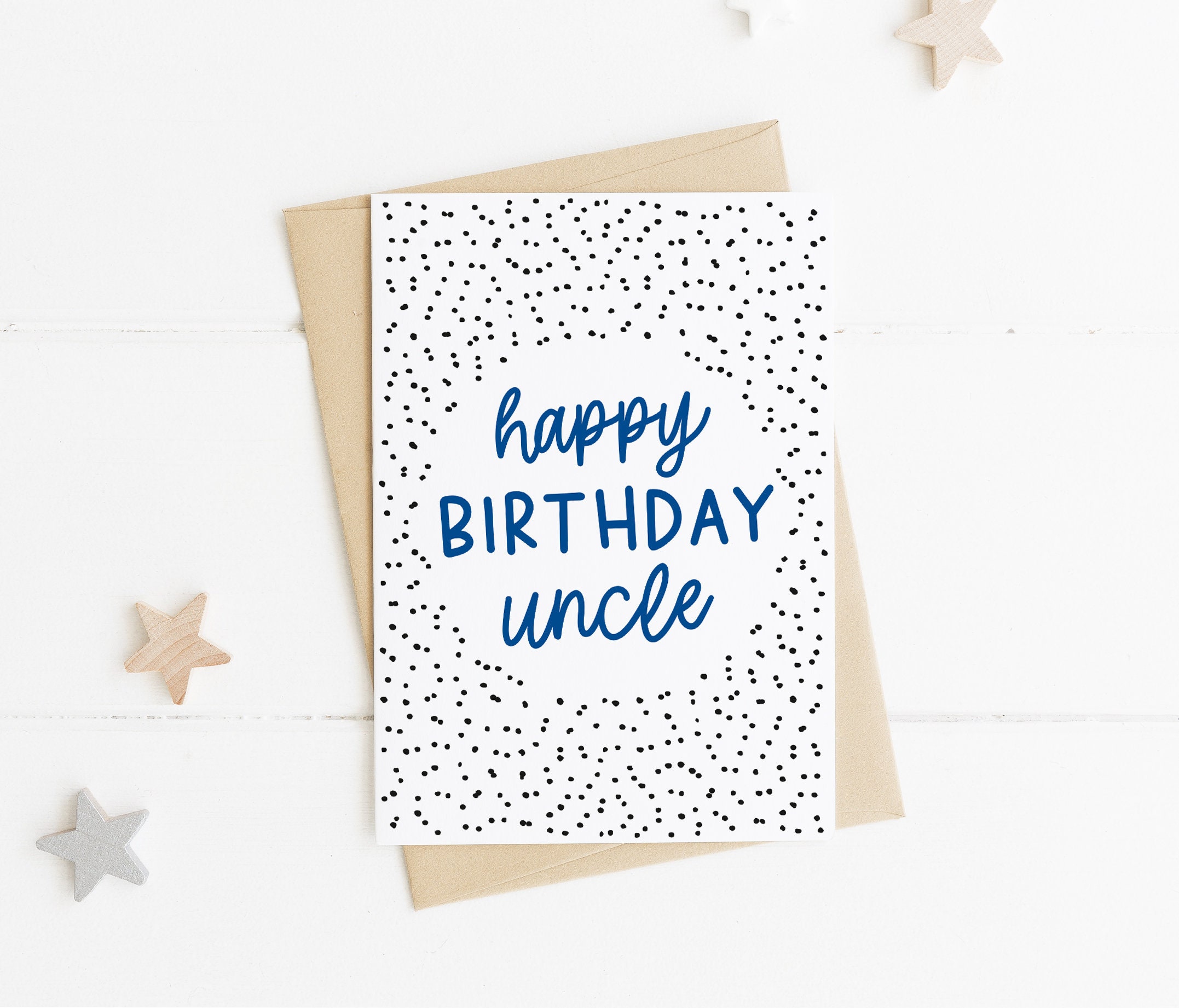 Birthday Card for Uncle Happy Birthday Uncle Card Blue - Etsy UK