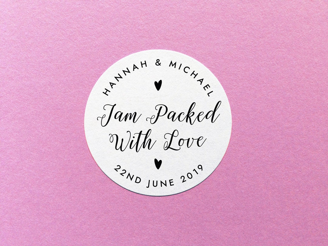 Jam Packed With Love Sticker, Wedding Jam Sticker, Wedding Favour ...