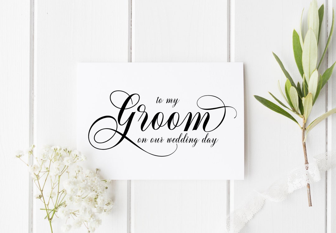 Groom Wedding Card, to My Groom Card, Traditional Calligraphy Card, to ...