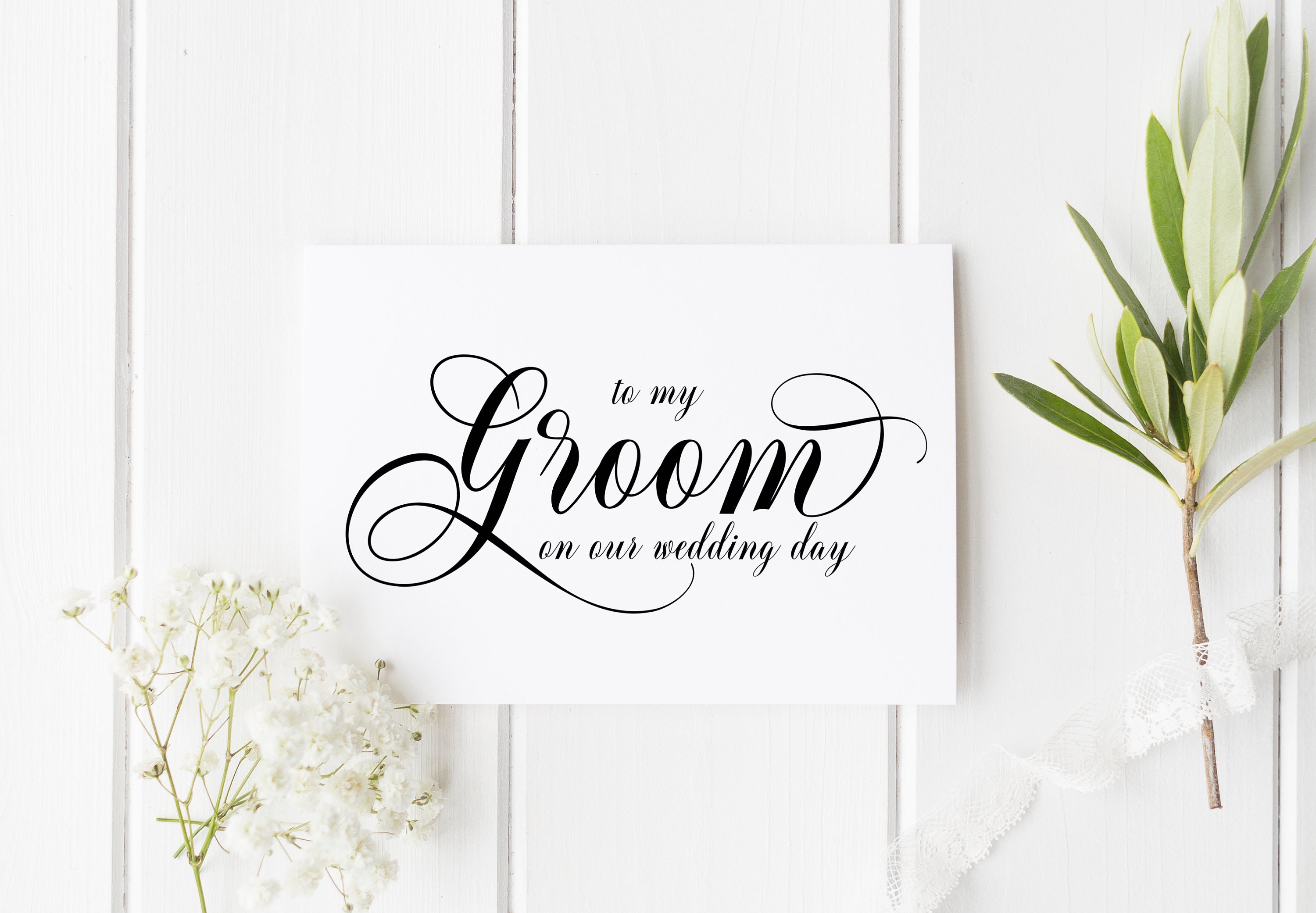 Groom Wedding Card to My Groom Card Traditional Calligraphy - Etsy UK