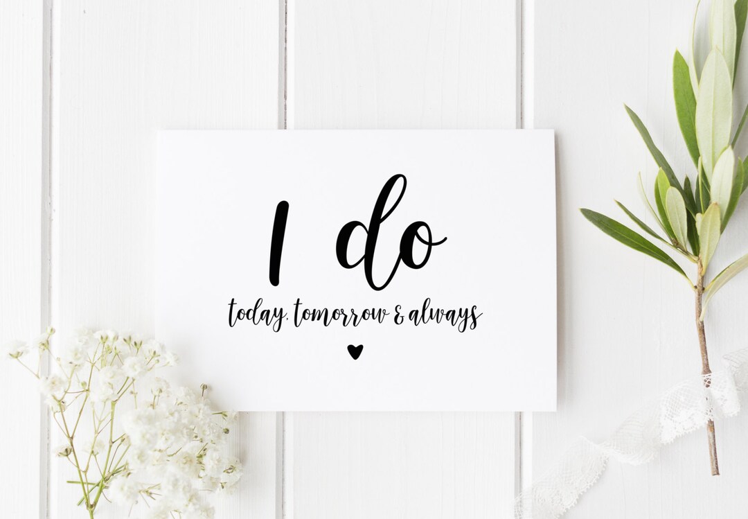 I Do Card, Groom Wedding Day Card, Heart Bride Wedding Day Card, See ...