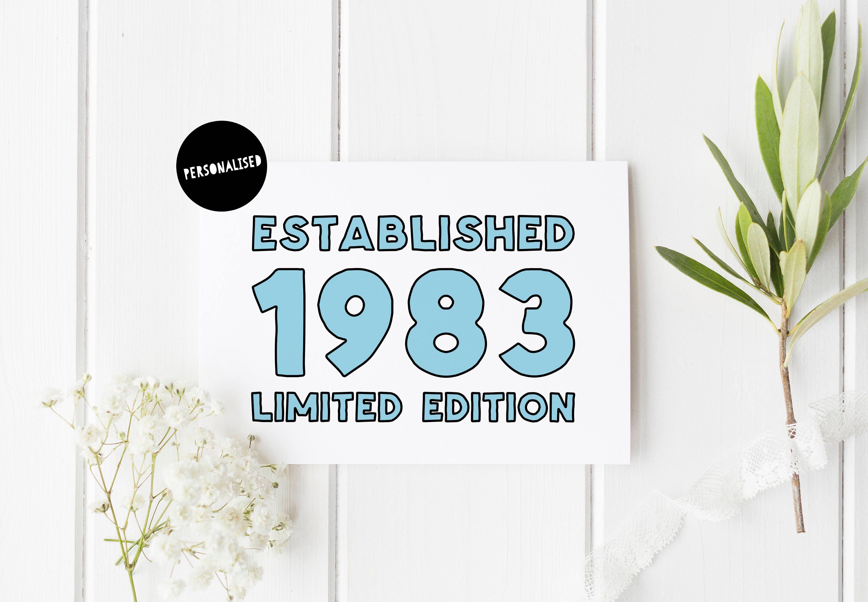 Year Of Birth Card Birth Year Card Personalized Birthday | Etsy