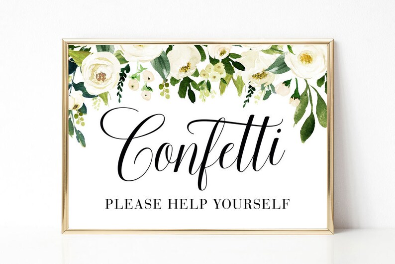 Confetti Wedding Sign Wedding Day Sign Confetti Cone Sign | Etsy