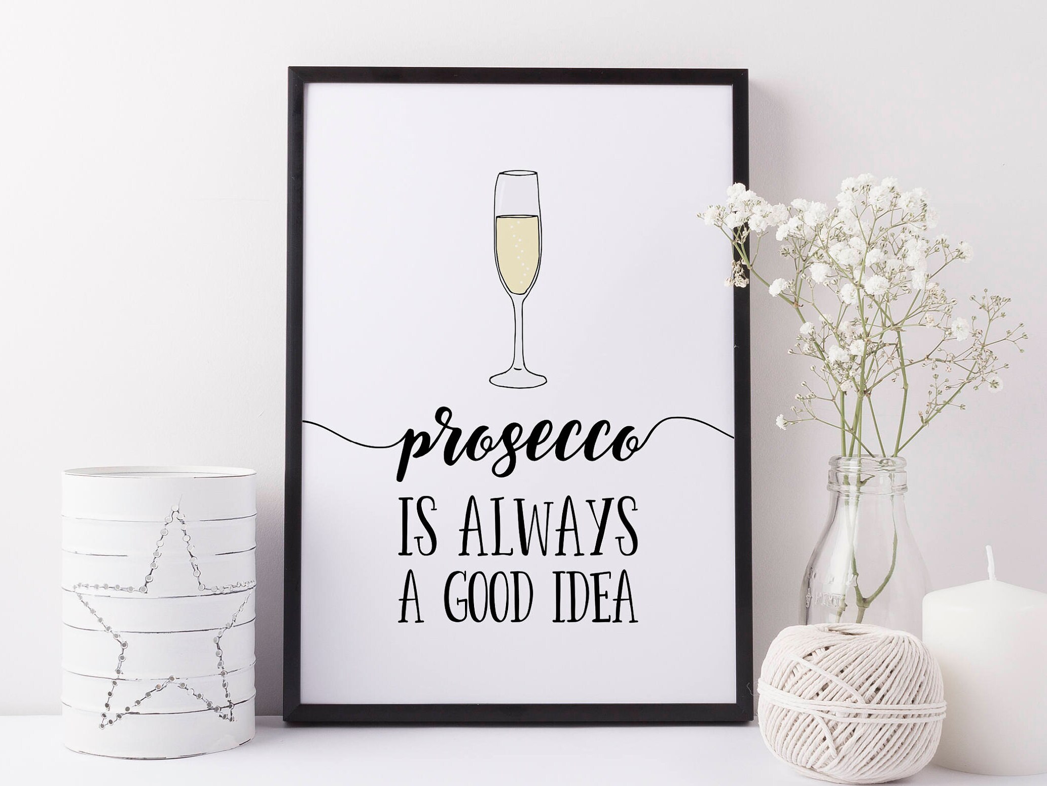 Prosecco Art Print New Home Gift Kitchen Art Prosecco Is | Etsy