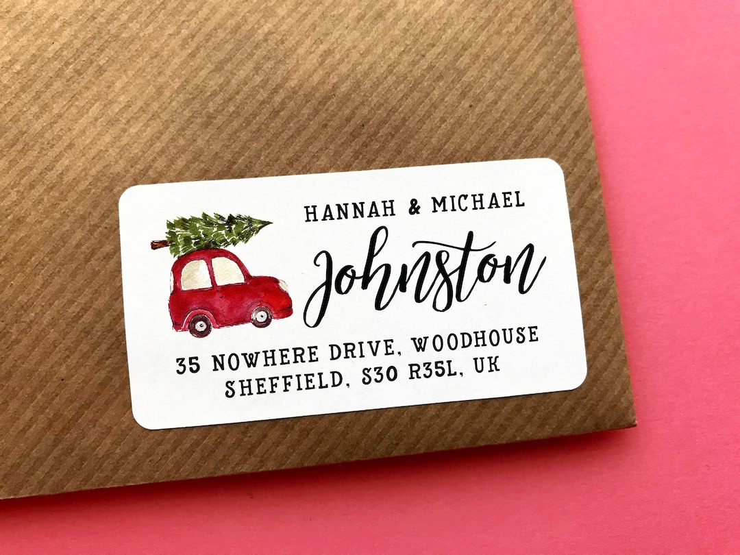 Christmas Address Sticker, Personalised Address Label, Family Return ...