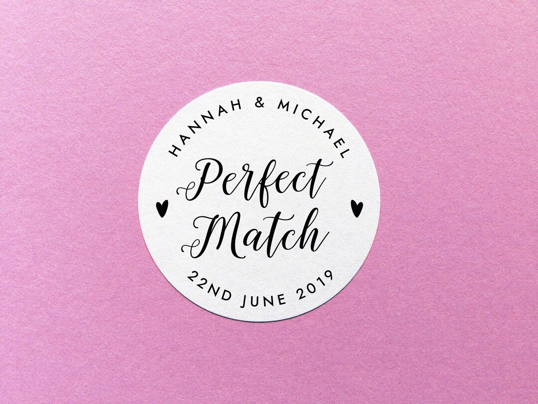 Perfect Match Stickers, Matchbox Wedding Favour, Matchbook Stickers ...