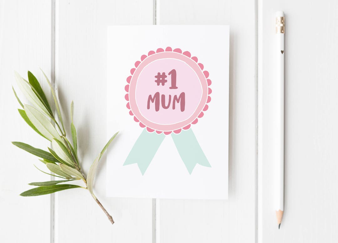 Number 1 Mum Medal Card, Mother's Day Card, #1 Mom Card, Mother's Day ...