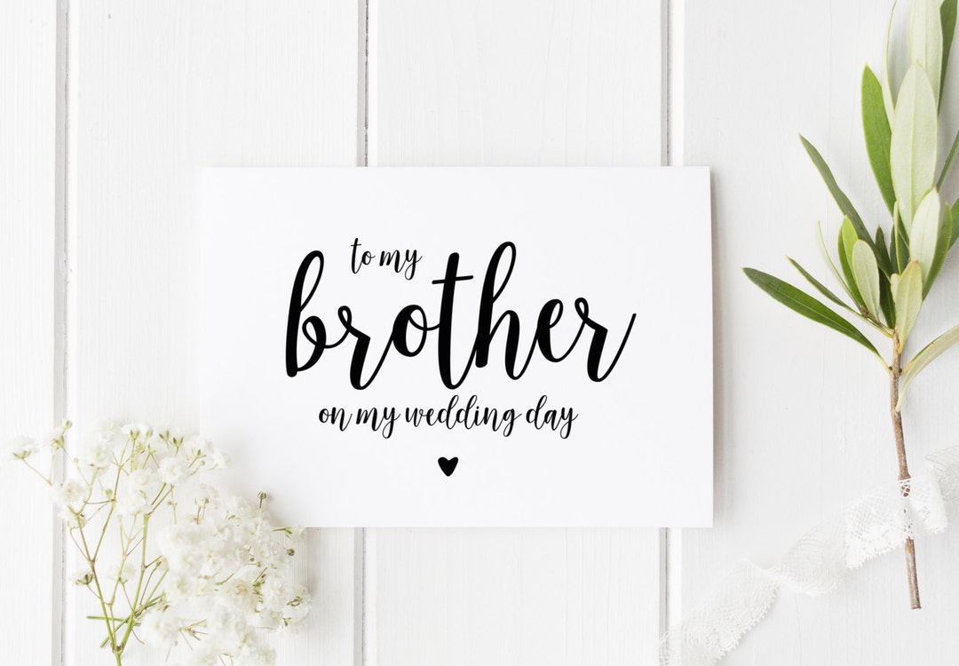 To My Brother on My Wedding Day, Brother Wedding Day Card, Pretty ...