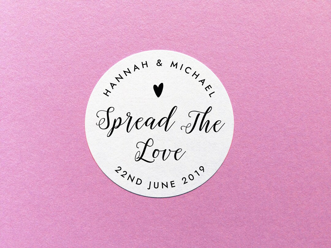 Spread the Love Sticker, Wedding Jam Sticker, Wedding Favour Stickers ...