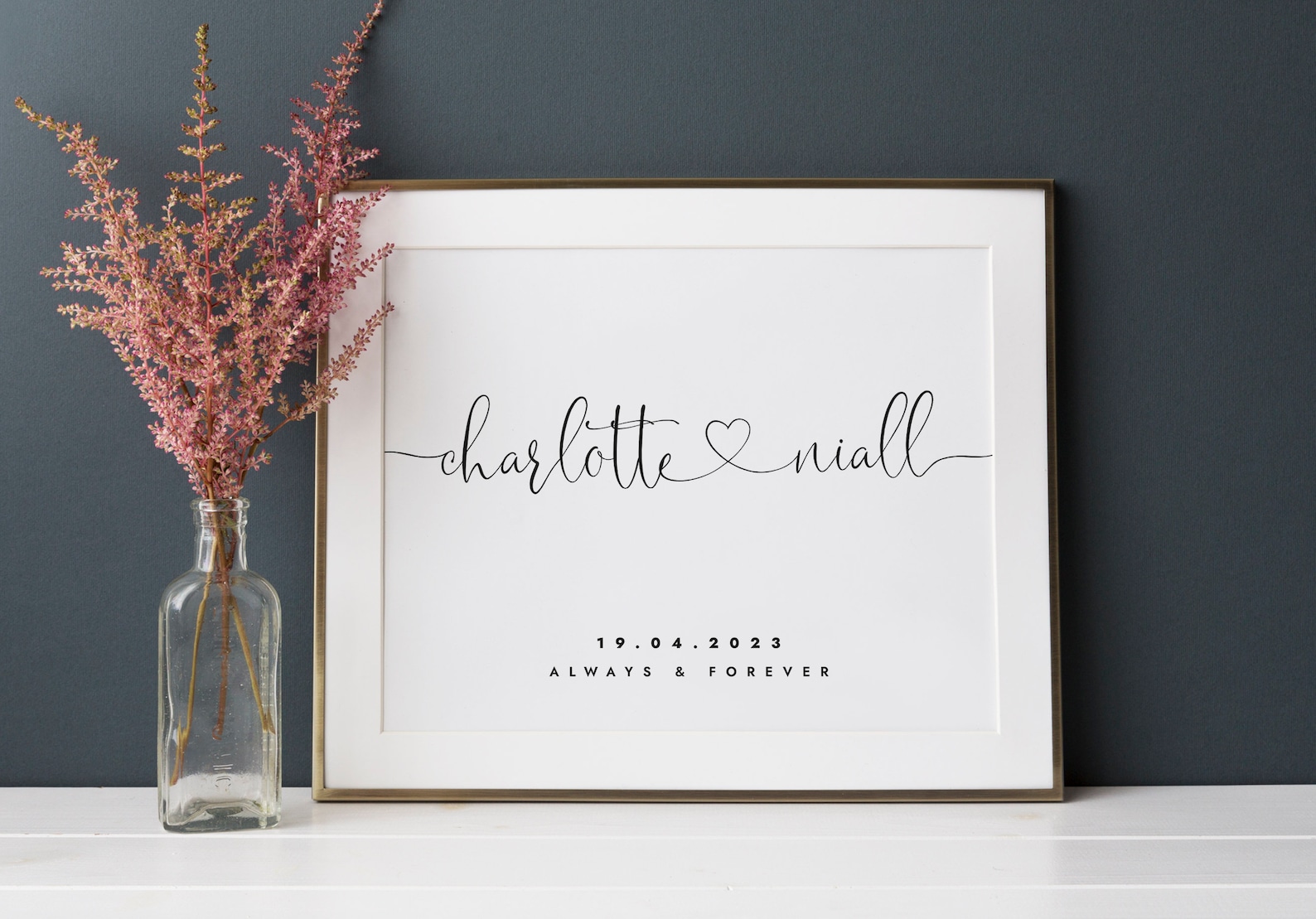 Personalised Print, Custom Couple Names and Date Print, Personalised ...