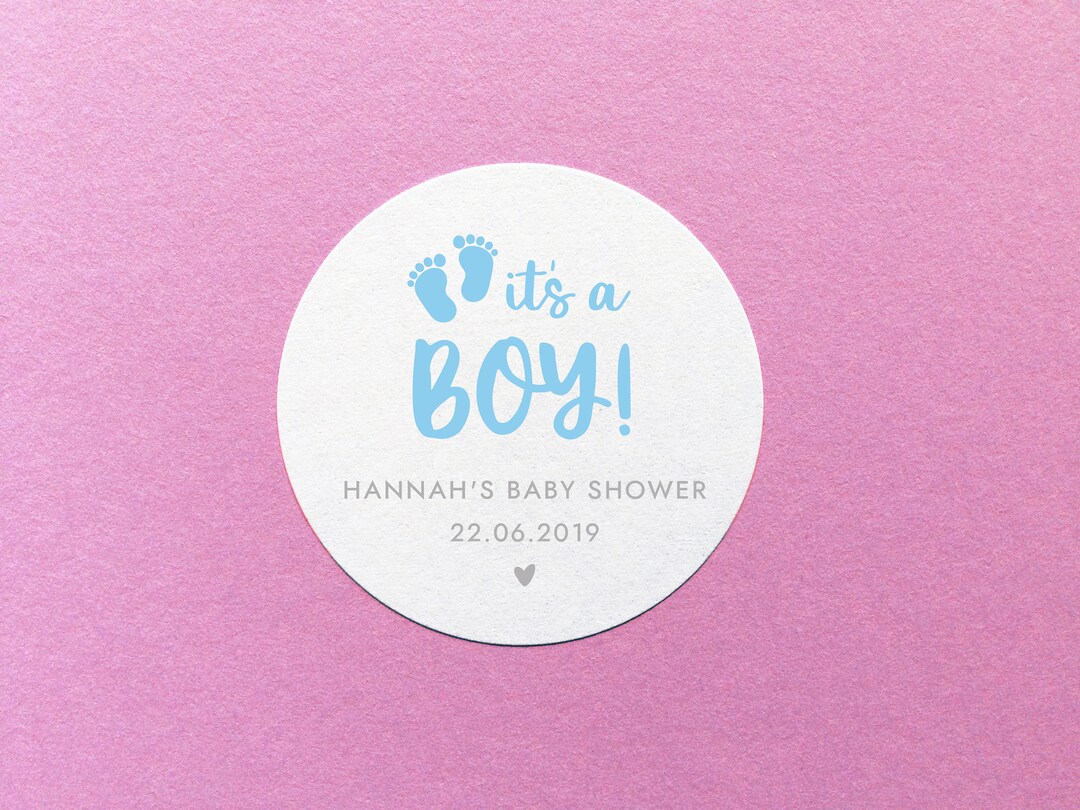 It's A Boy Stickers, Baby Shower Labels, Gender Reveal Labels, Blue ...