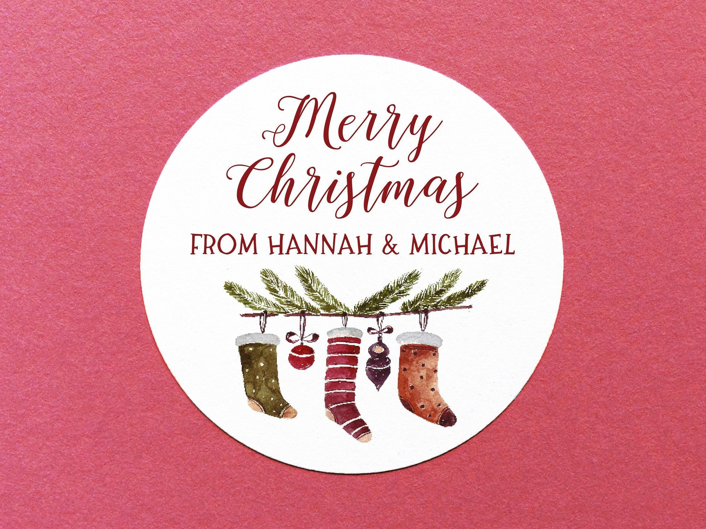 Personalised Christmas Stickers, Stickers for Christmas Cards ...