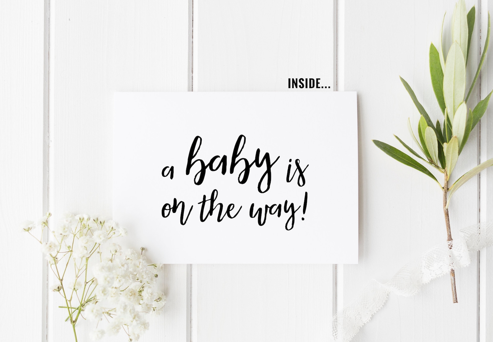 Pregnancy Announcement Card Just A Little Note to Say A Baby | Etsy