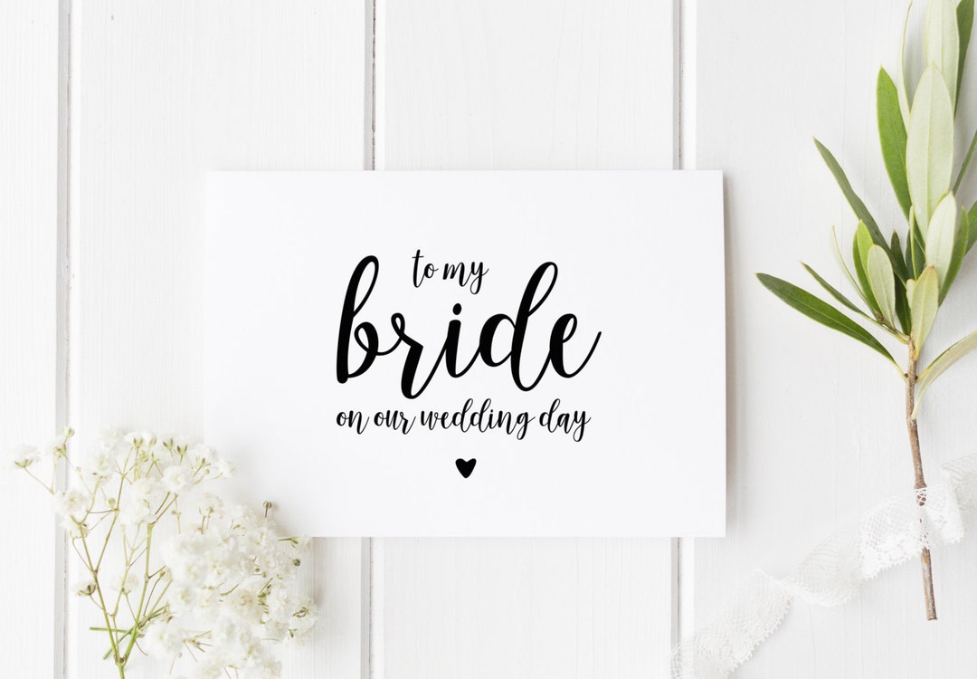 To My Bride on Our Wedding Day, Bride Wedding Day Card, Pretty Heart ...