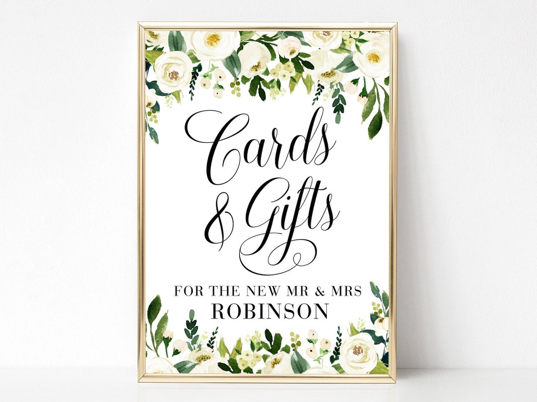 Cards and Gifts Sign, Wedding Sign, Wedding Day Signage, Cards & Gifts ...