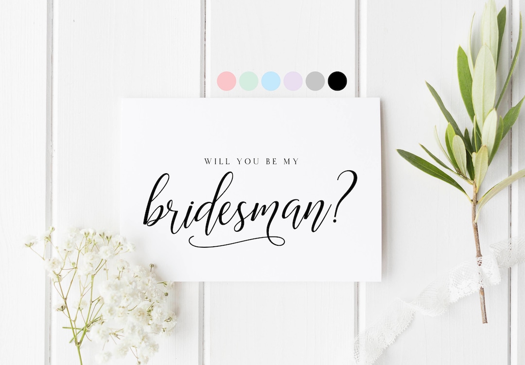 Will You Be My Bridesman, Bridesman Proposal Card, Bridesman Request ...