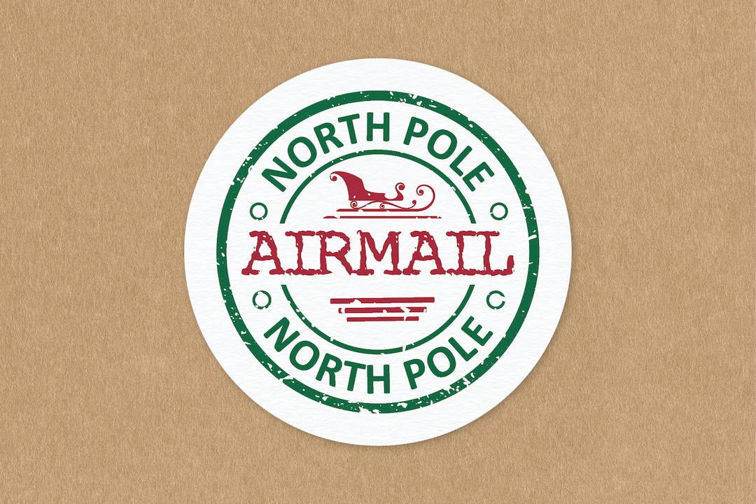 North Pole Airmail Stickers, Christmas Gift Stickers, Christmas ...