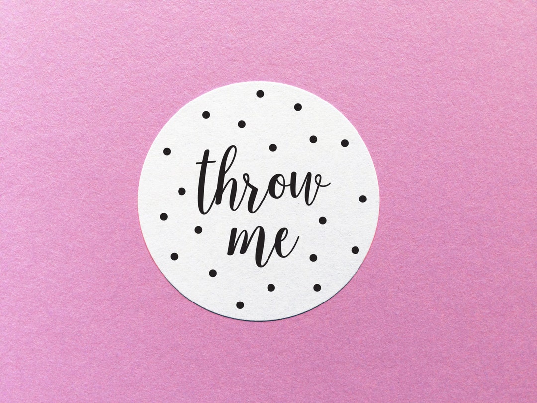 Throw Me Sticker, Confetti Sticker, Wedding Favour Labels, Toss Me ...