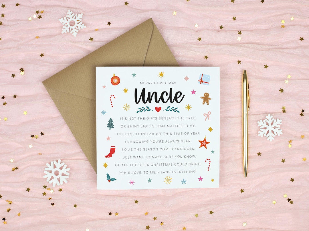 Christmas Card for Uncle, Special Poem Christmas Card, Sentimental Xmas ...
