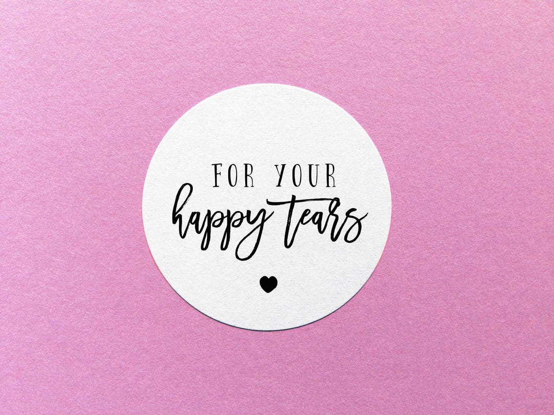 Happy Tears Sticker, Wedding Tissues Label, Wedding Tears Sticker, for ...