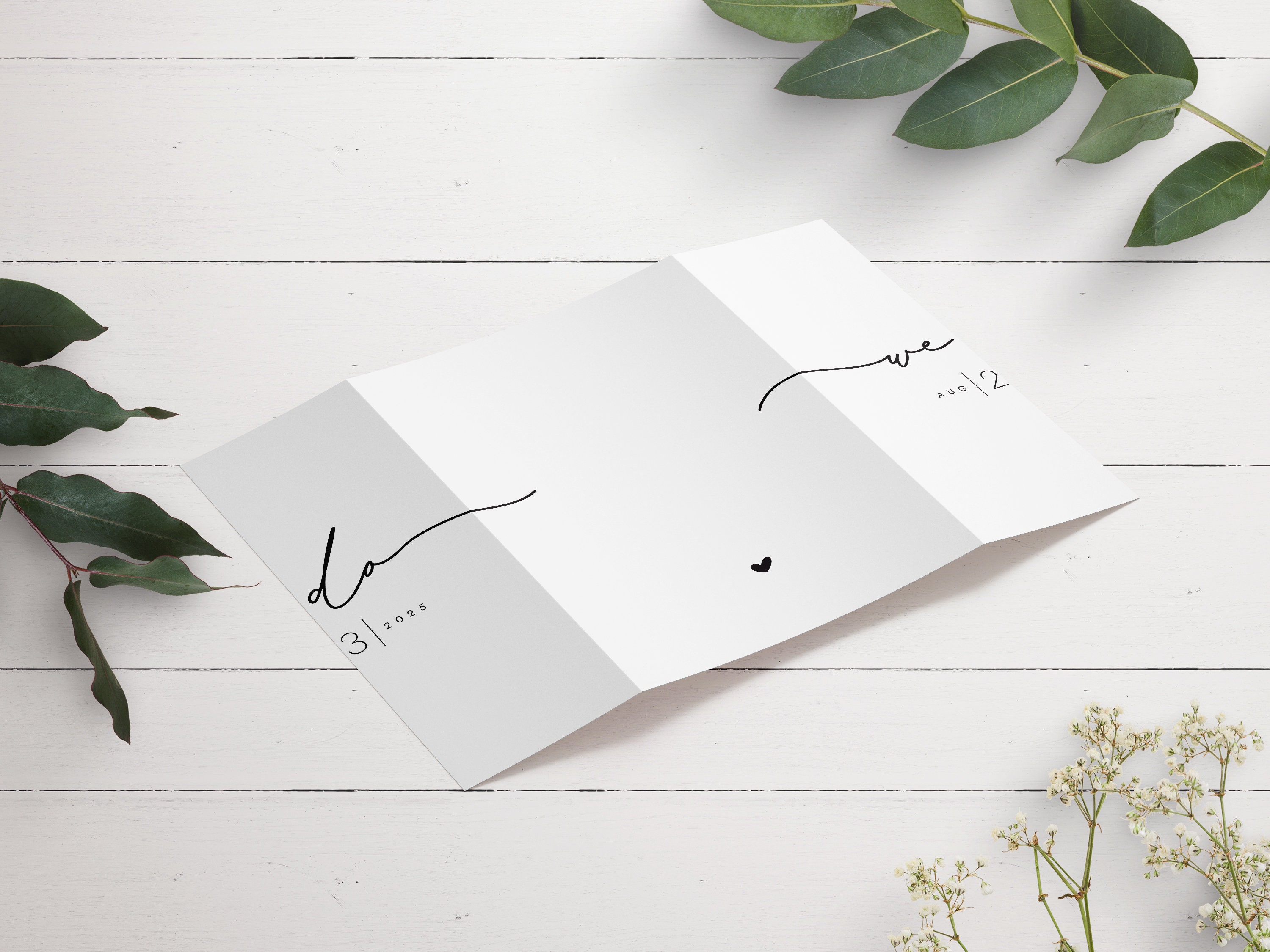 Simple Wedding Invitation, Gatefold Wedding Invitation, We Do Wedding ...